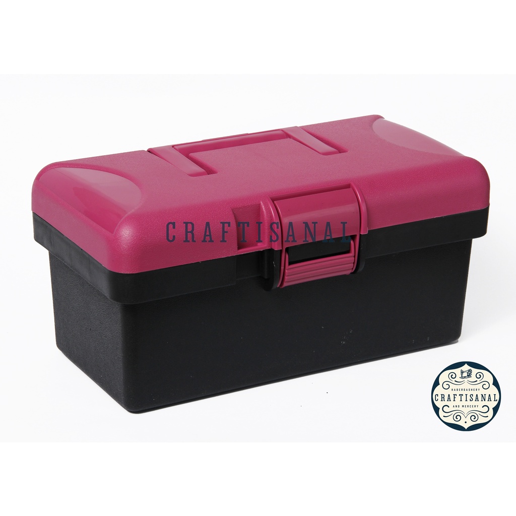 Sewing Kit or Tool Box with Lift Out Tray, Pink, Purple and Green ...
