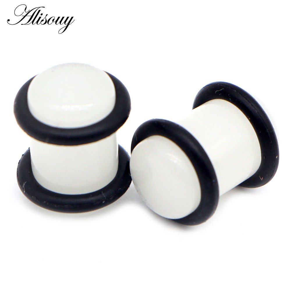 Alisouy 2pc Acrylic UV Ear Bone Plug ear Tunnel Piercing Expander ...