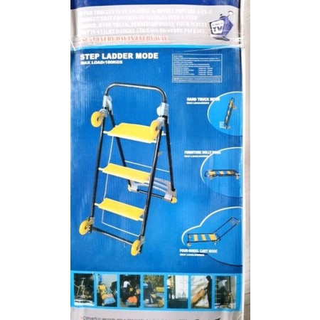 3in1 HOME Super trolley ladder | 3STEP LADDER | TRUCK CART | Rolling ...