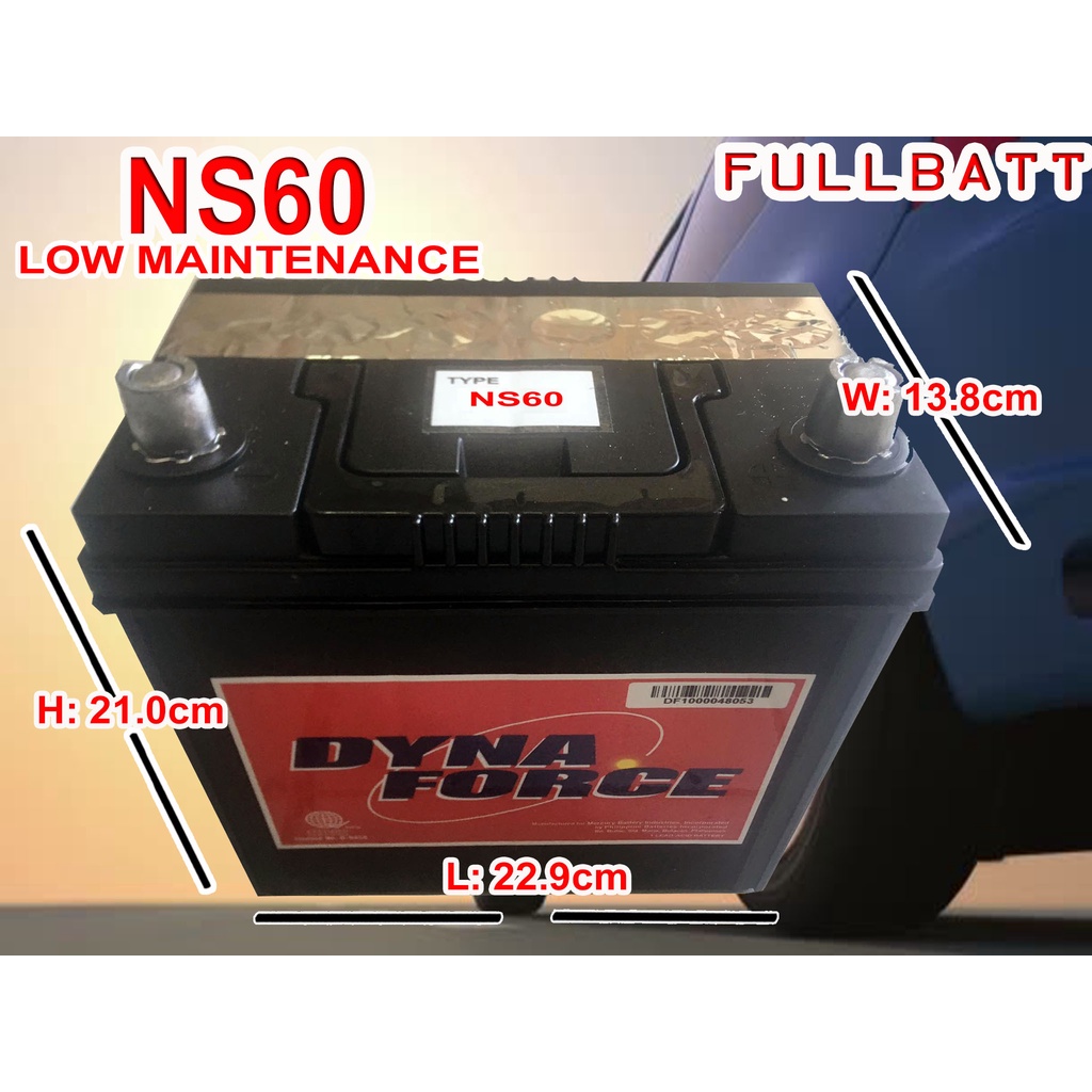 NS60 1SN B24L Dyna Force Low Maintenance Automotive Battery | Shopee ...