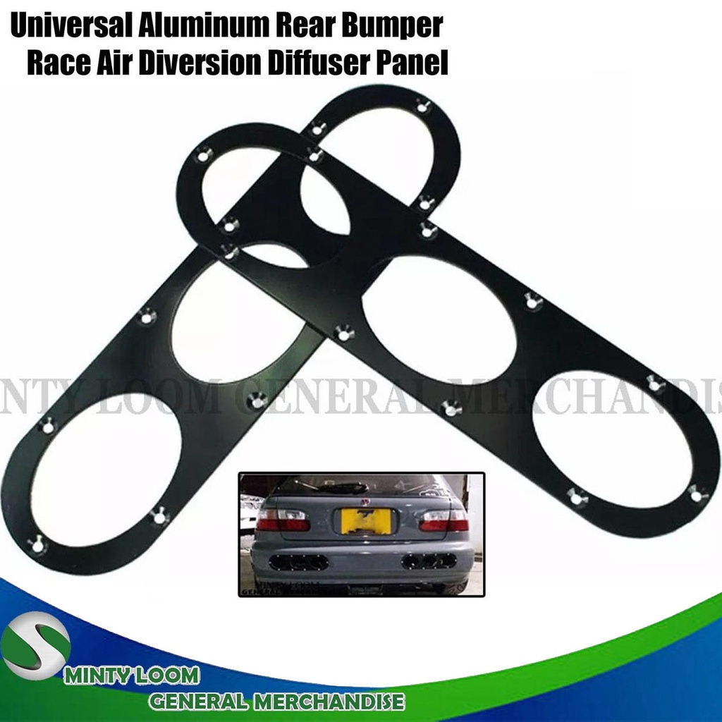 2Pcs Aluminum Universal Car Rear Bumper Race Air Diversion Diffuser ...