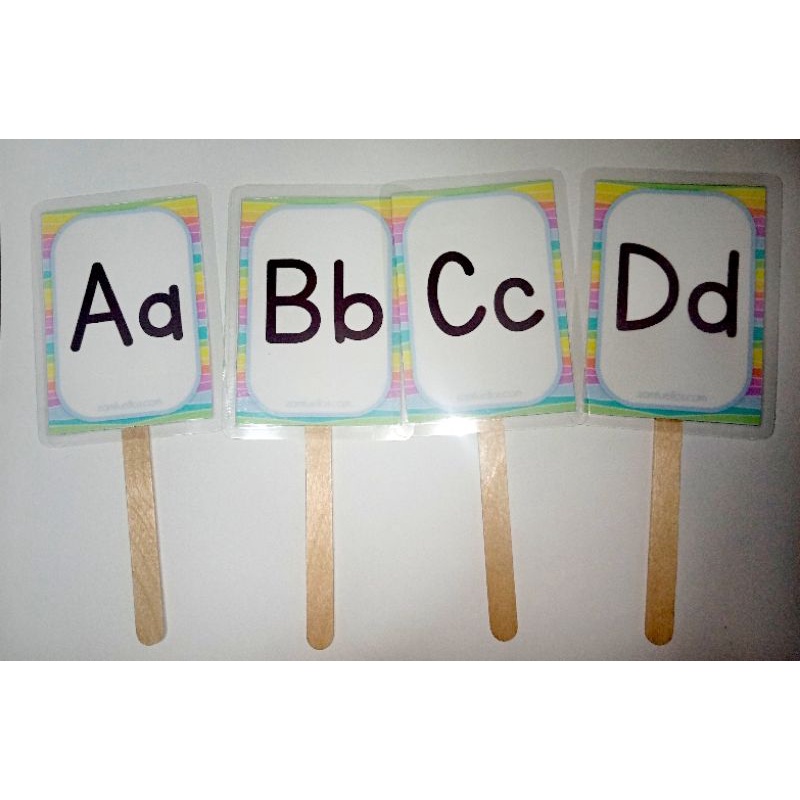 ABCD only - letter flashcards with popsticks | Shopee Philippines