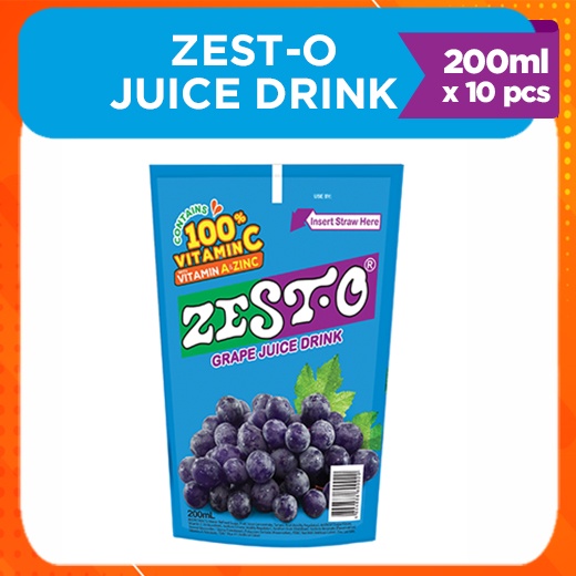 Zest-O Juice Drink Grape (10 x 200ml) | Shopee Philippines