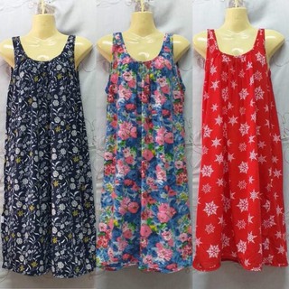 Printed Sleeveless Sando Duster Dress Pambahay Pantulog Sleeveless ...