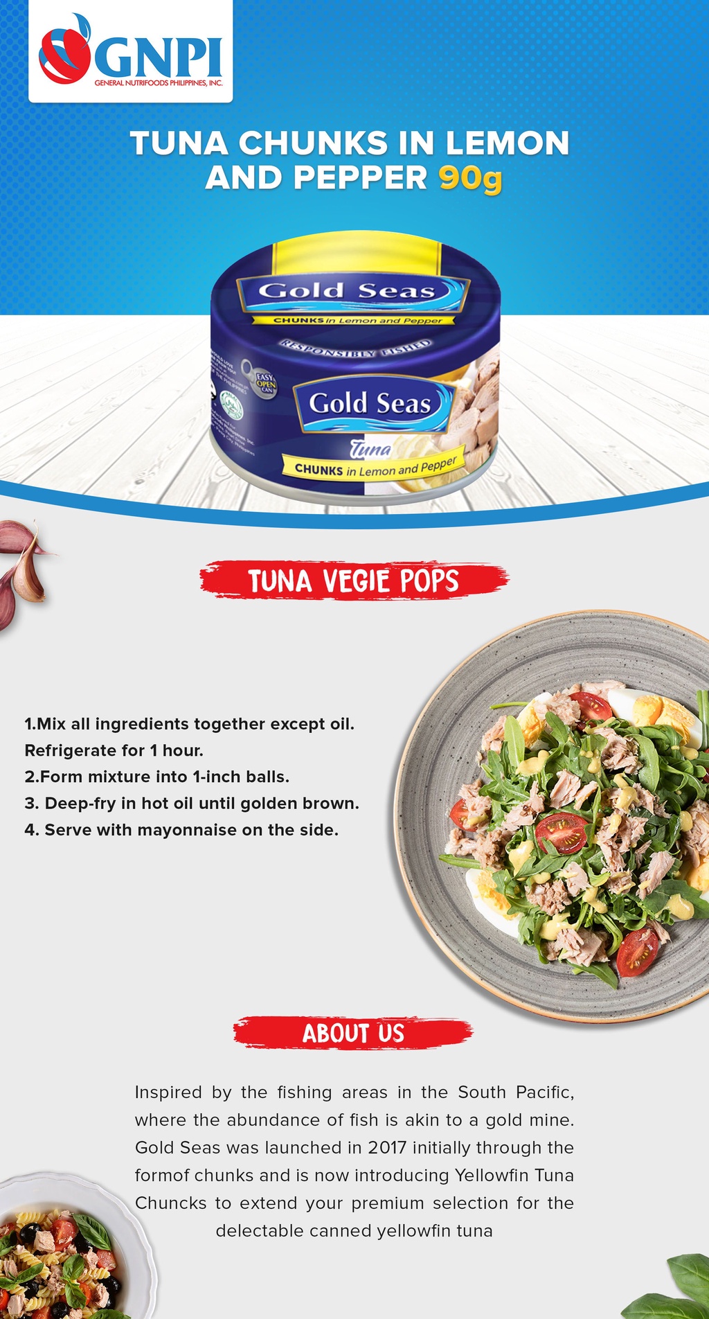 Gold Seas Tuna Chunks in Lemon and Pepper 90g - Easy Open Can I Ready ...