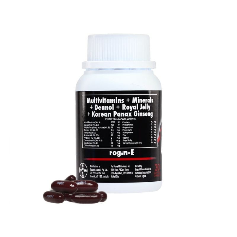 Rogin-E Multivitamins + Minerals + Deanol + Royal Jelly + Korean Panax ...