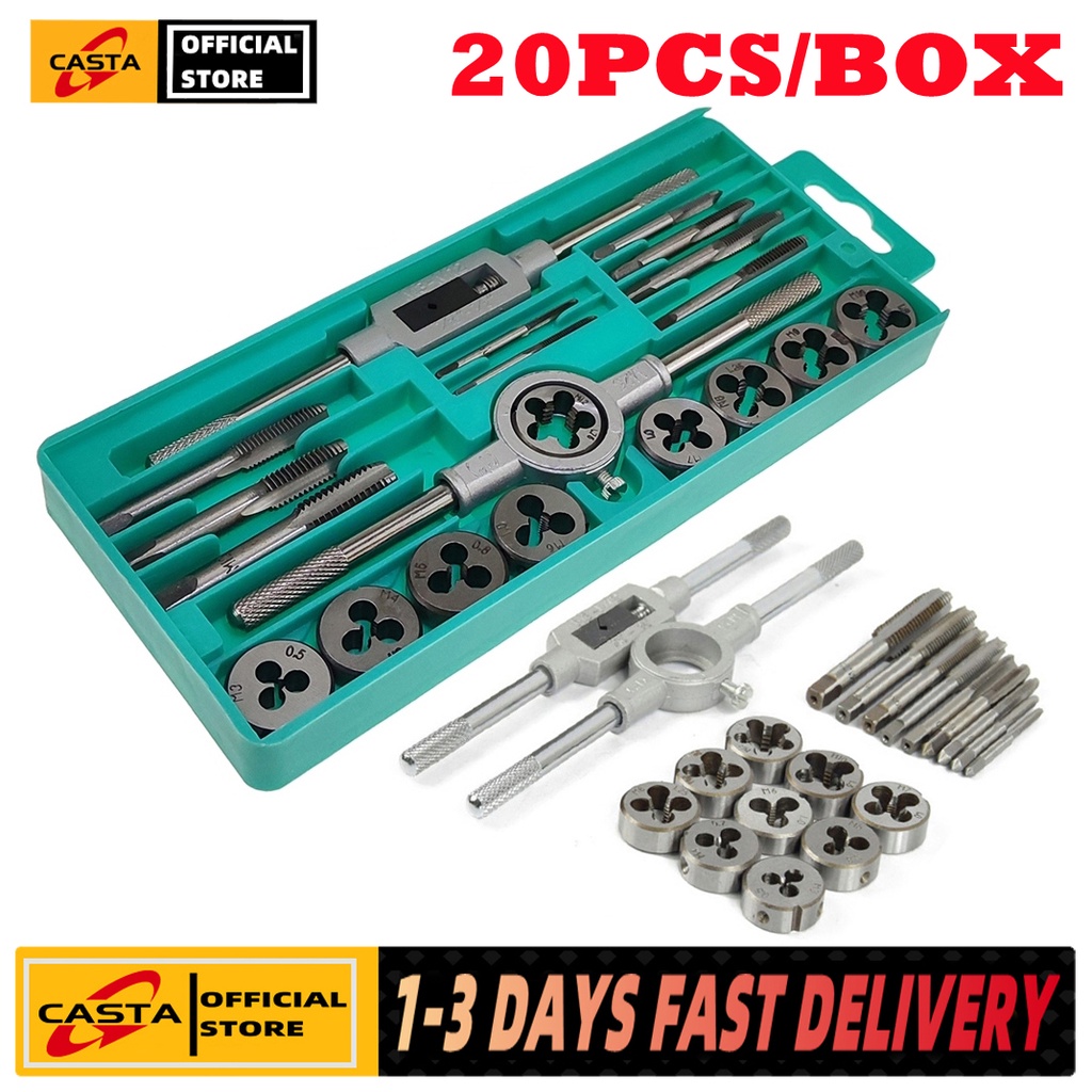 Casta Premium Tap And Die Set Essential Threading Tool Kit With Handles ...