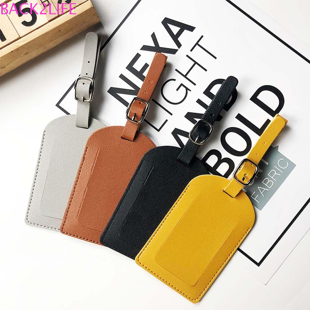 BACK2LIFE Luggage Tag Soft Handbag Label Airplane Check-in PU Leather ...