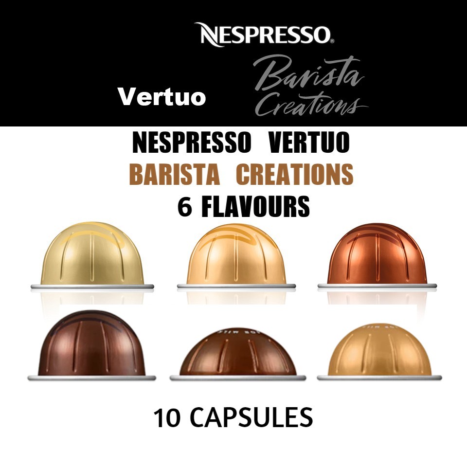 NESPRESSO Vertuo Barista Creations Coffee Capsules (6 Flavors) - 10 ...
