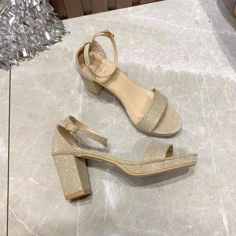 Mkc Glittery Strap Sandals 901-3 3inches heels (Less onesize) | Shopee ...
