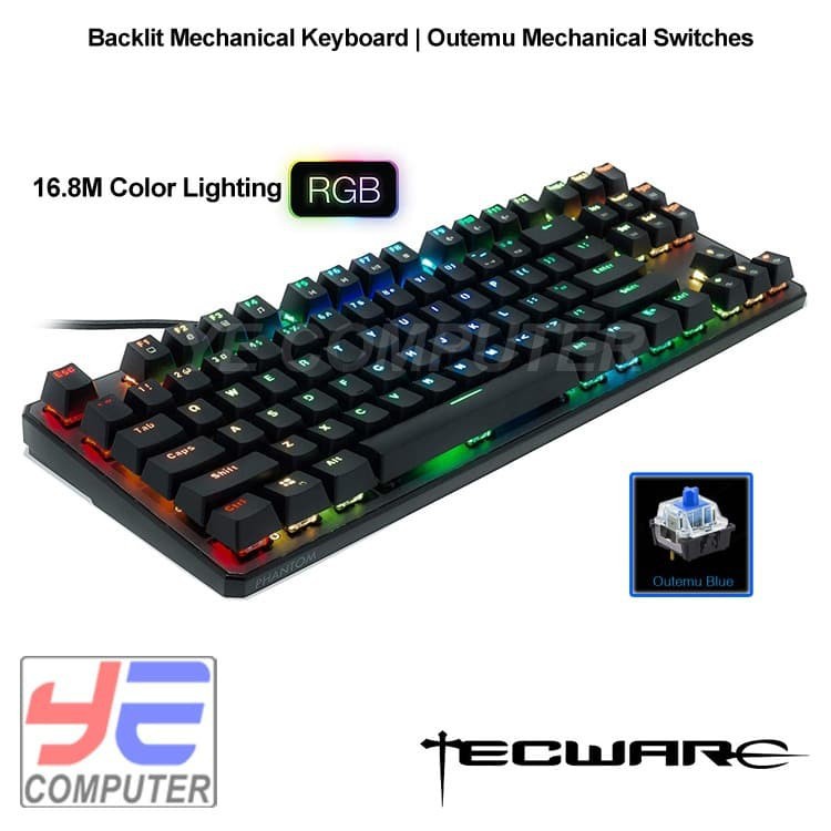 Tecware Phantom 87 Tkl (outemu Blue) - Backlit Mechanical Keyboard ...