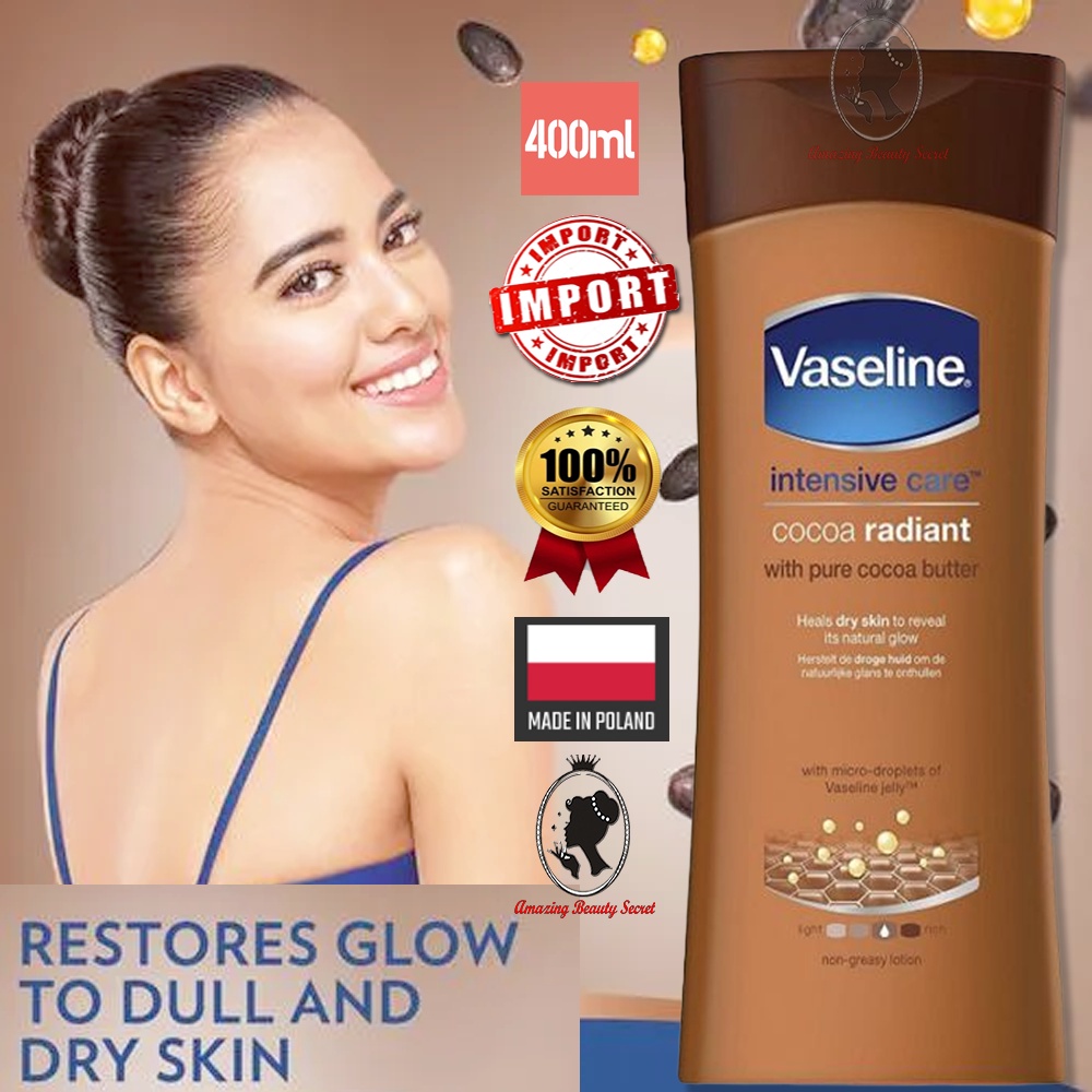 Vaseline® Intensive Care™ Cocoa Radiant Body Lotion moisturizes dry ...