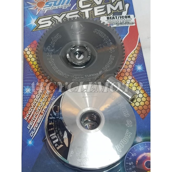 SUN RACING PULLEY SET WITH BACKPLATE / DRIVE FACE/ BUSHING 13.5 FOR ...