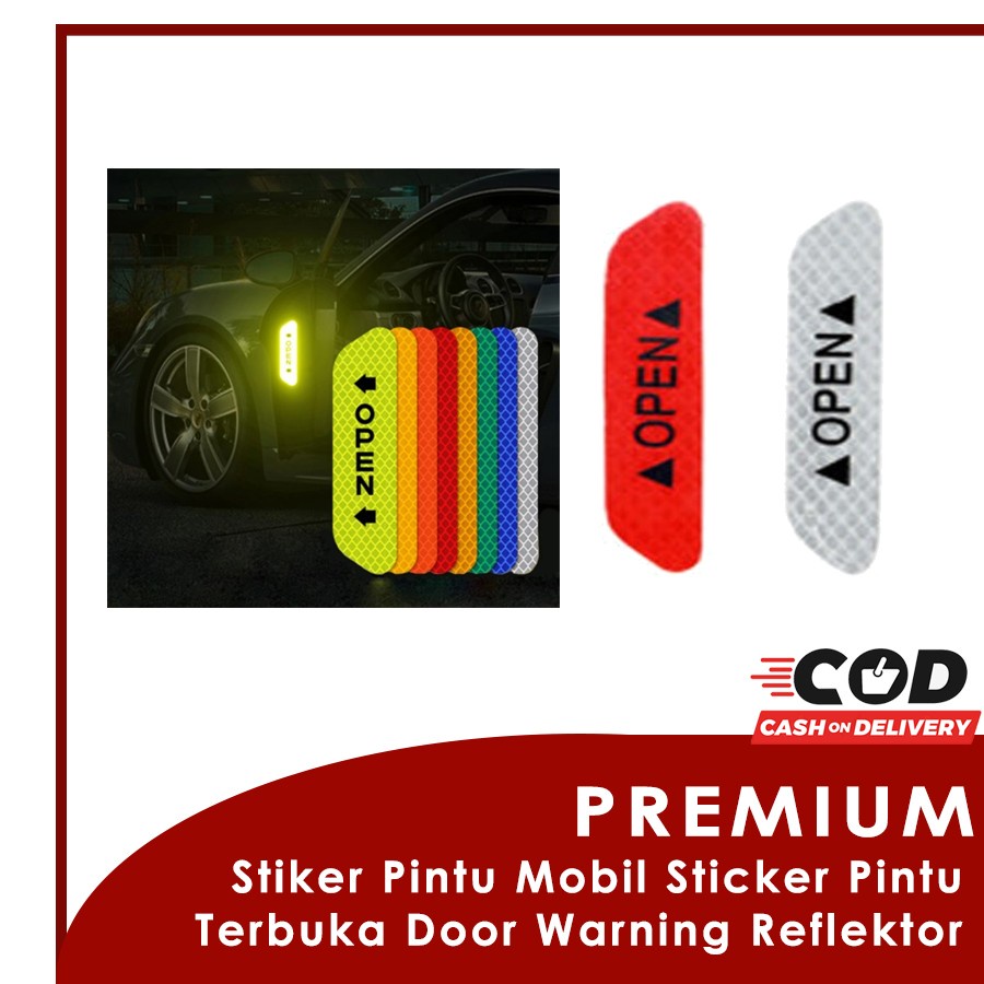 Open Car Door Stickers OPEN Door Stickers Warning Reflective | Shopee ...