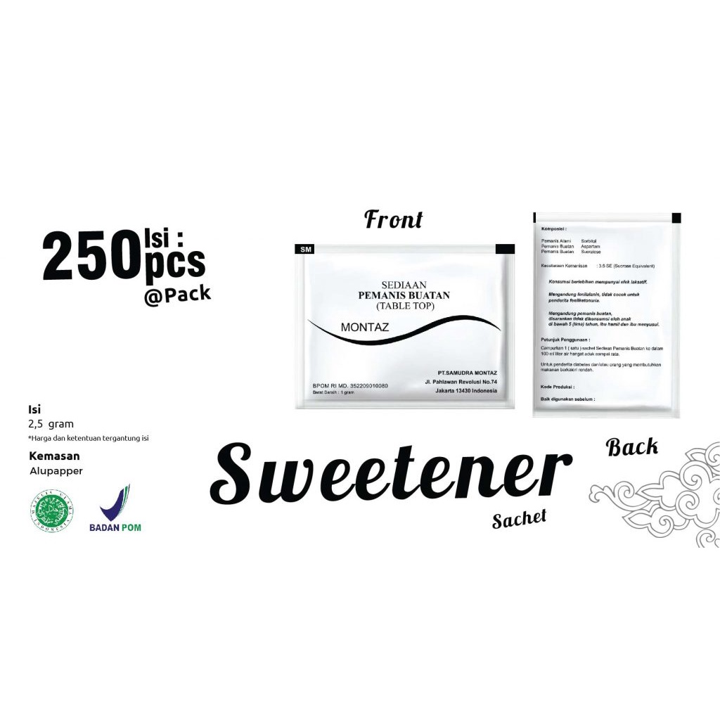 Sweetener/ Sachet Sweetener Preparation/ Stick (100 @1gr) | Shopee ...