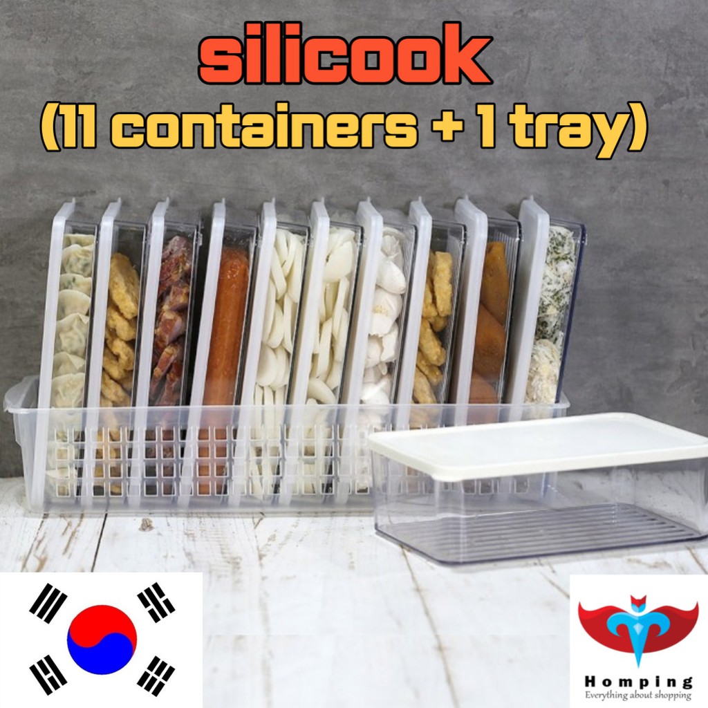 [Silicook] Refrigerator Food Ingredients Storage Box Low No. 2 (White ...