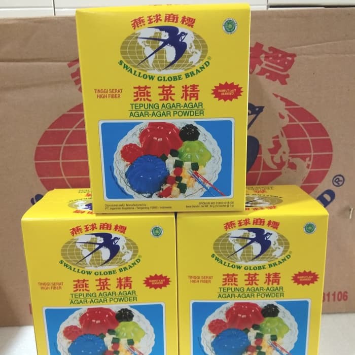 Agar Agar Pudding Flour Powder SWALOW SWALLOW GLOBE Powder 7g 7 gr ...