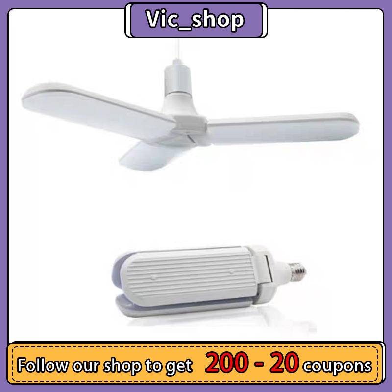 #COD 30W/45W/60W Ceiling Light Fan Three Leaf Bulb Folding Light LED ...