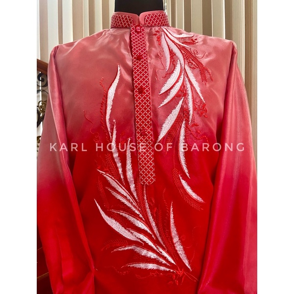 Monochromatic Barong Tagalog For Men Double Collar (Red, Royal Blue ...