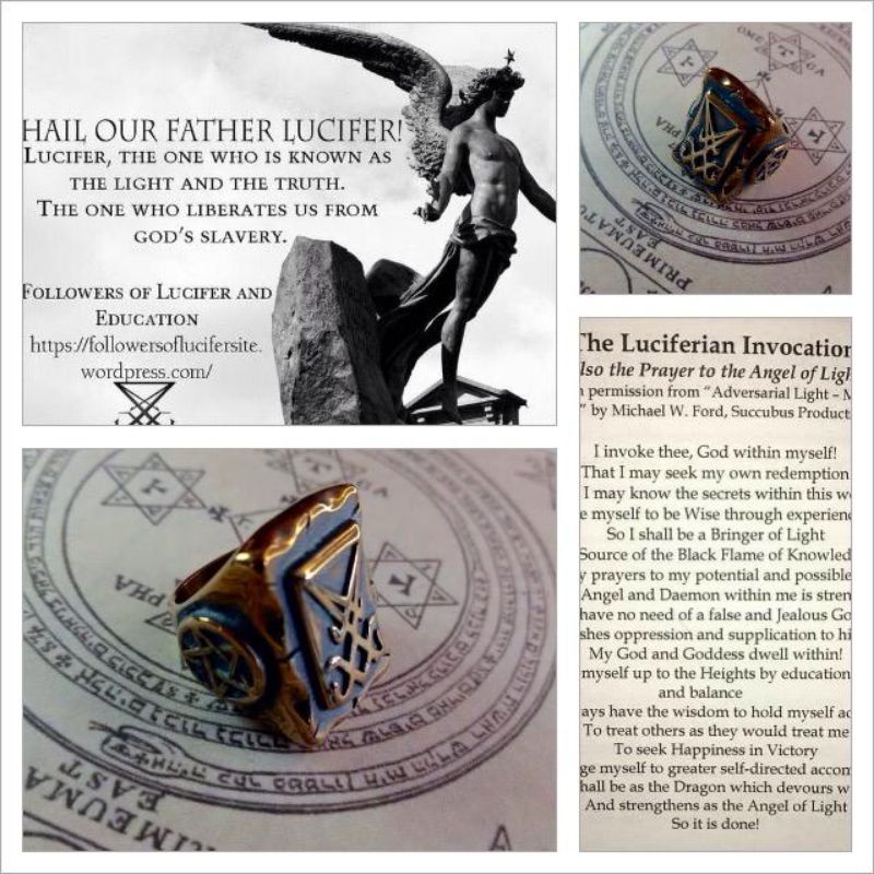Lucifer Briger Of Ligt Titanium Ring Vintage Gotic Talisman Wafak ...