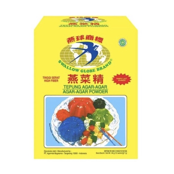 Indonesia Swallow Globe Agar Powder Sachet All Color Variants 7 gram ...