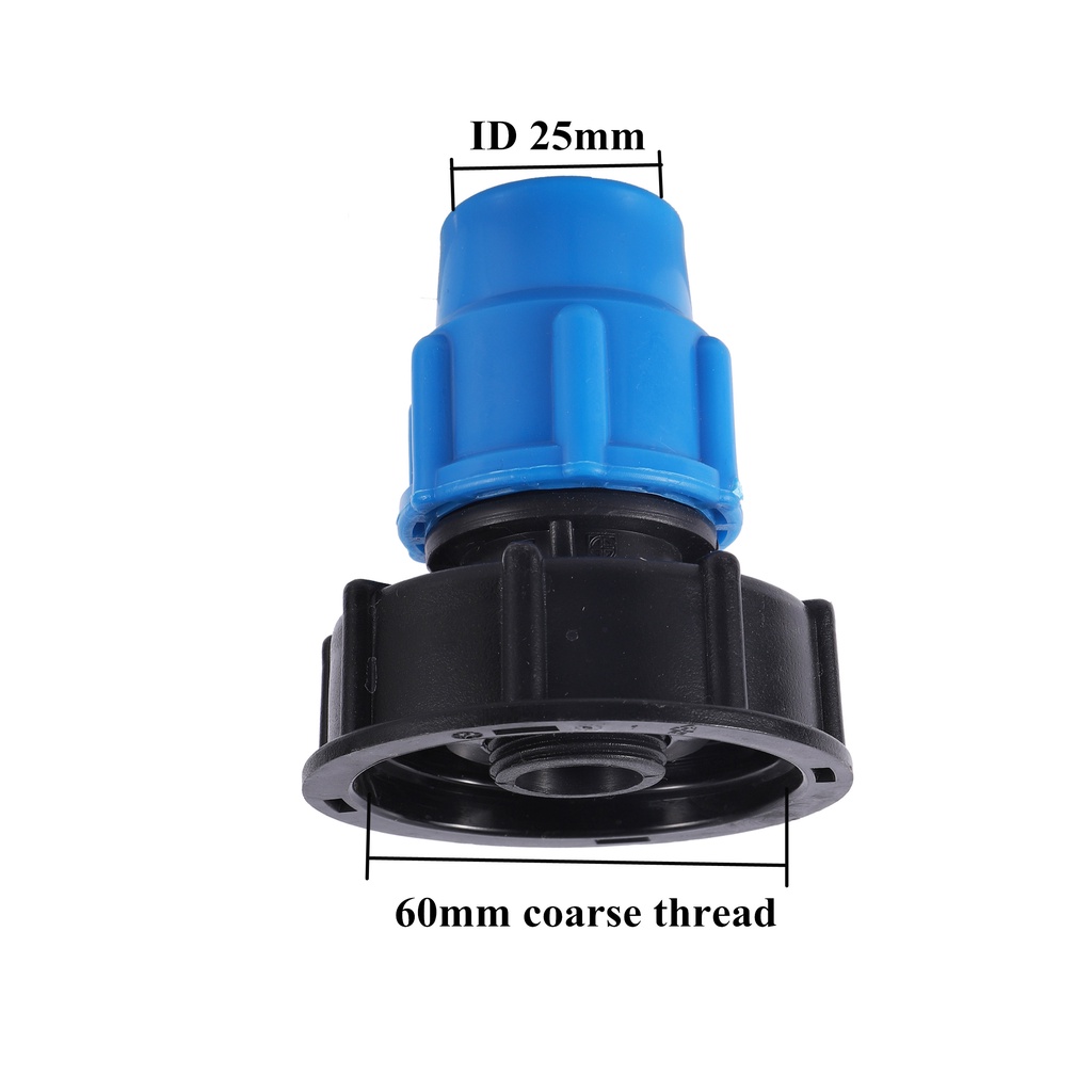 IBC Water Tank Reducing Adapter 20/25/32mm Plastic PE Pipe Straight ...