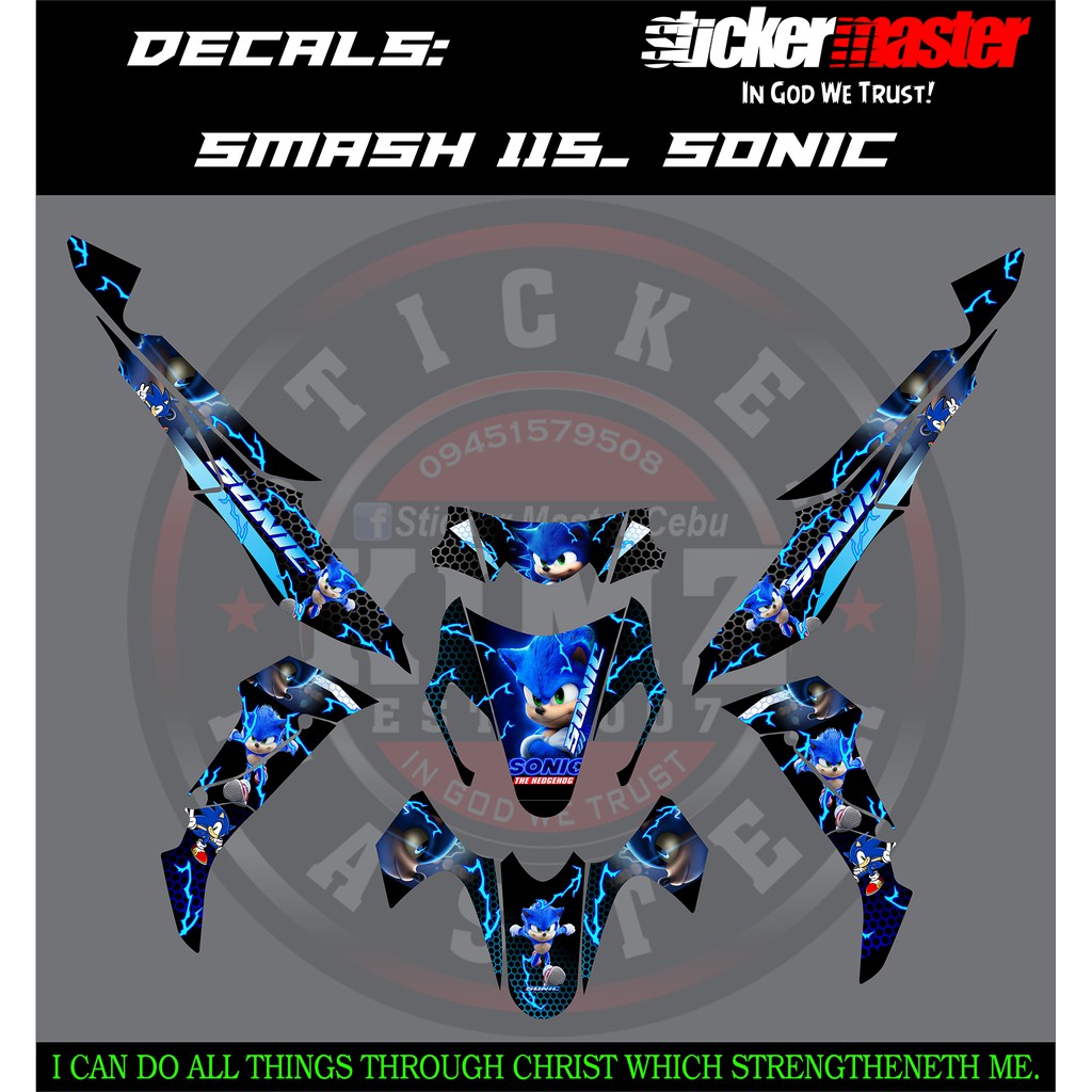 SMASH 115 FULL DECALS SONIC | Shopee Philippines