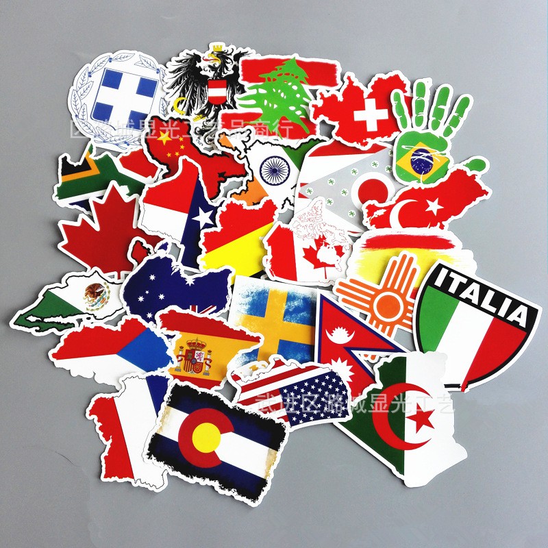 World Map Stickers Laptop Guitar Skateboard Bicycle Motor Luggage ...