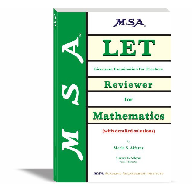 MSA LET Reviewer for Mathematics (Authentic / Brand New) | Shopee ...