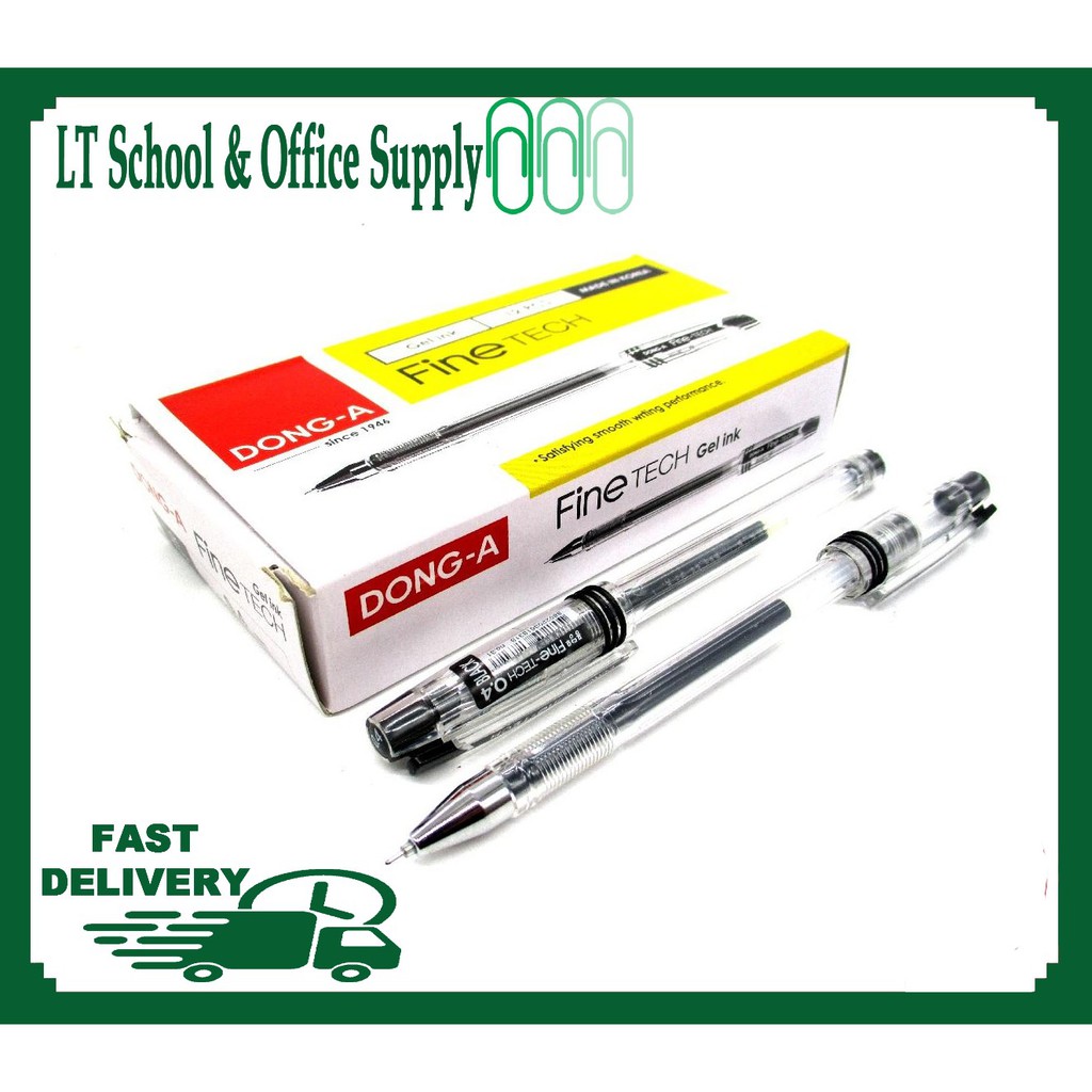 Dong A Fine Tech Gel Ink Pen Color Black | Shopee Philippines