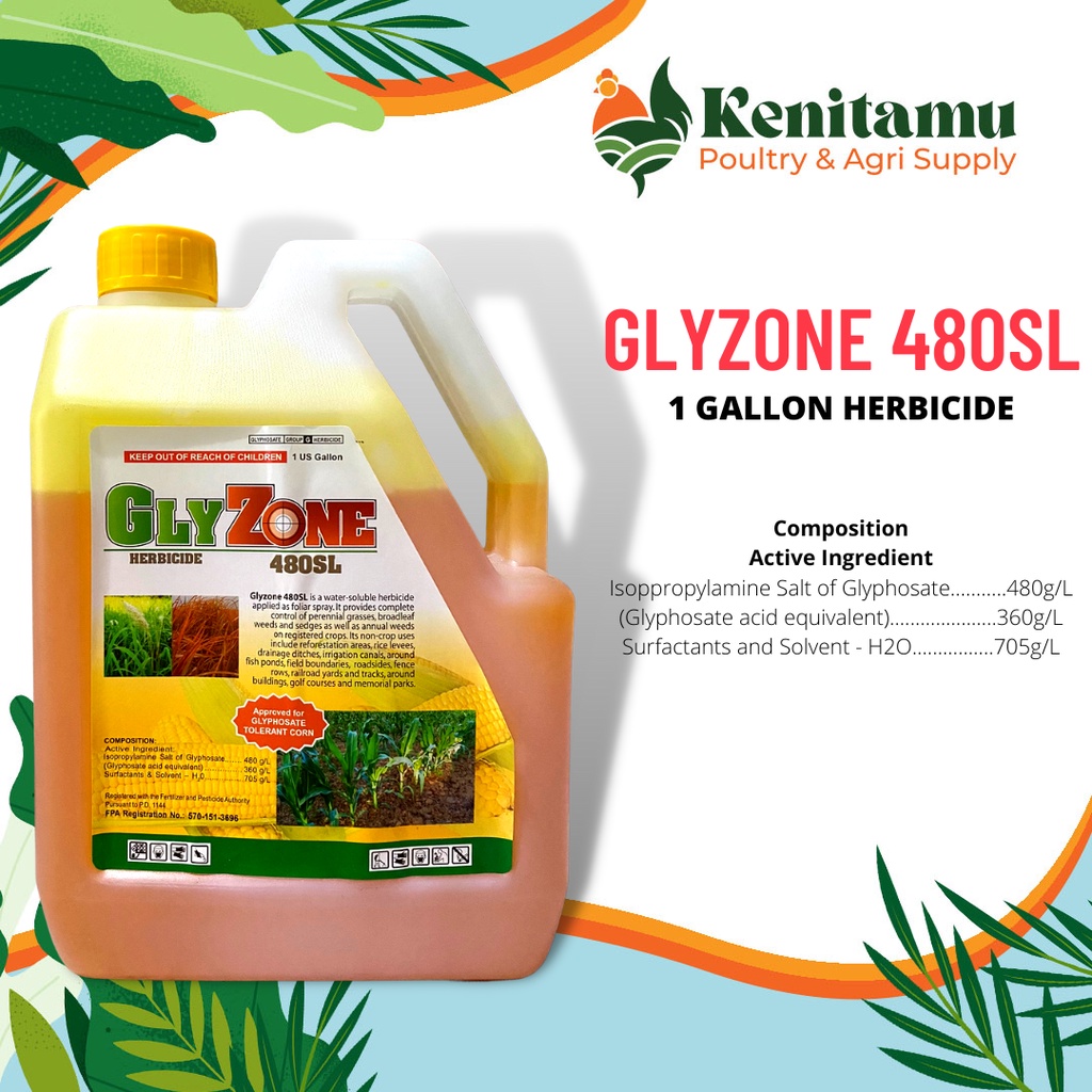 GLYZONE 480SL 1 GALLON HERBICIDE BY: VANHAWK / LIKE ROUND UP/ LIKE ...