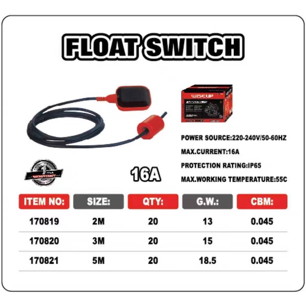 FLOAT SWITCH WITH COUNTER 16A 2M/3M/5M | Shopee Philippines