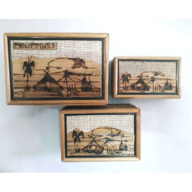 Native Jewelry box set of 3 Philippine Made Philippine Souvenir ...