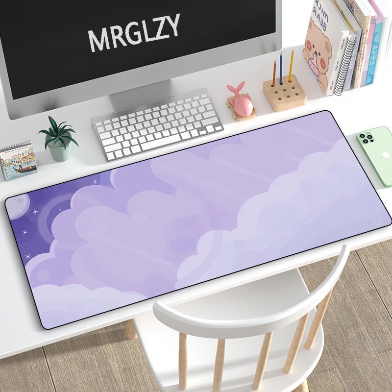 40X90CM Girly Mouse Pad Anime Large XXL Cute Kawaii Purple Mousepad ...