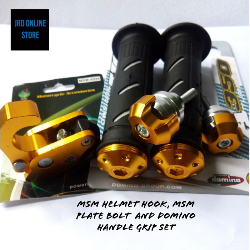 MOTORCYCLE MSM HELMET HOOK,MSM PLATE BOLT AND DOMINO HANDLE GRIP SET ...