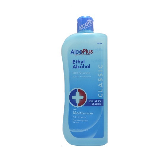 AlcoPlus Classic Ethyl 70% Alcohol 500ml with Moisutrizer | Shopee ...