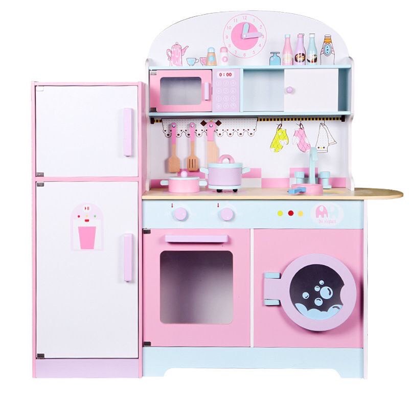 BB Wooden Japanese Kitchen with Reversible Ref 70cm Pretend Play ...