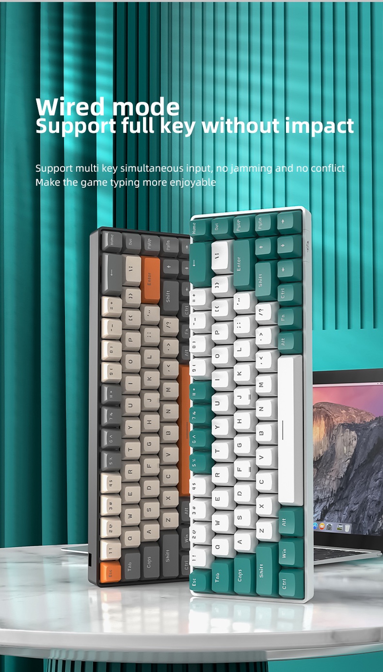 ZIYOULANG T8 RGB 68 Keys Mechanical Keyboard Type-C Wired Gaming ...