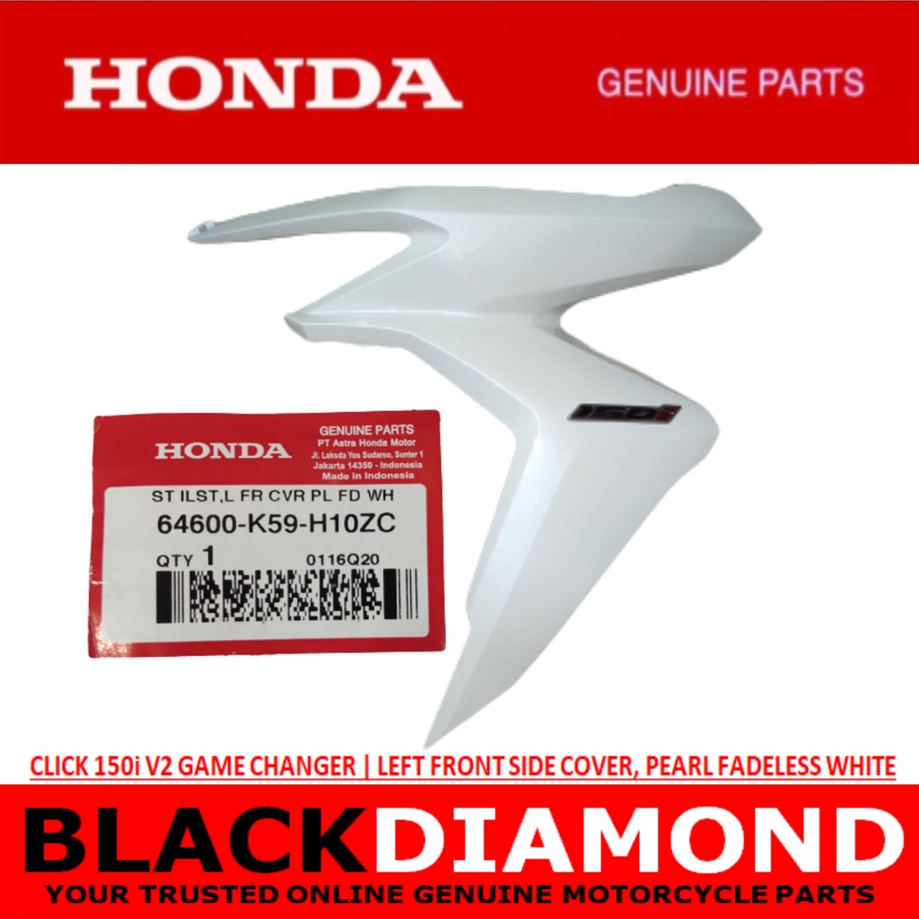 CLICK 150i V2 GC | FRONT SIDE COVER, PEARL FADELESS WHITE | PN: 64600 ...