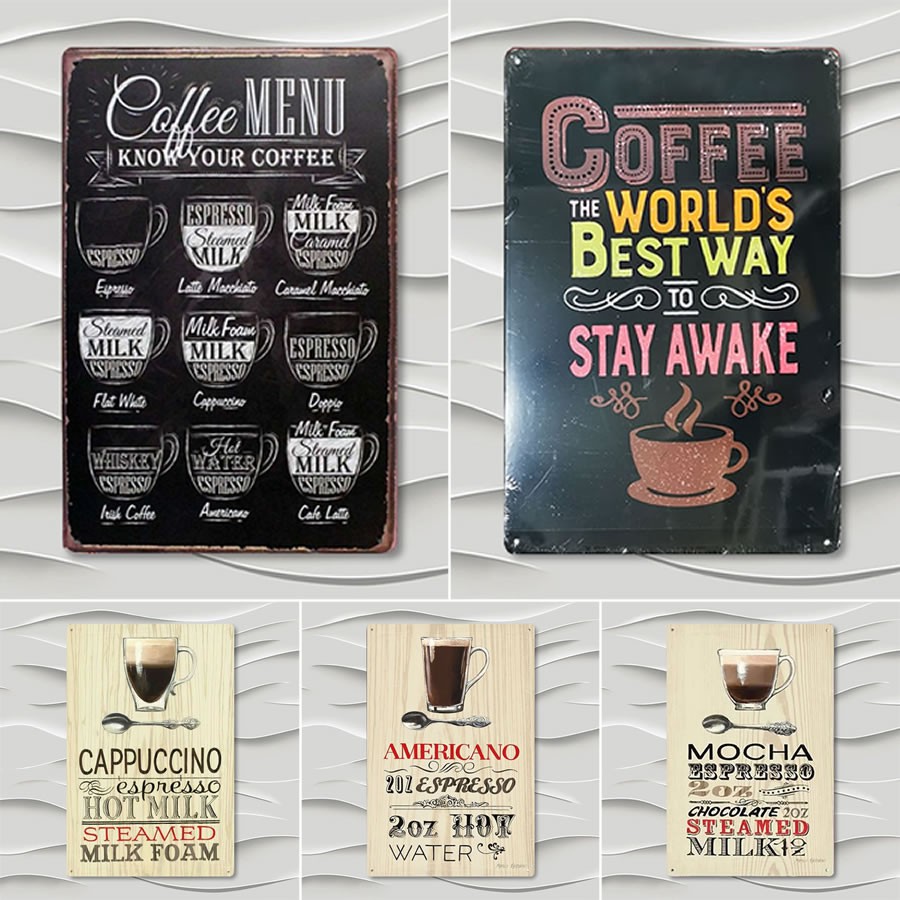 COFFEE Rustic Vintage Metal Tin Plate Wall Decor 30x20cm | Shopee ...