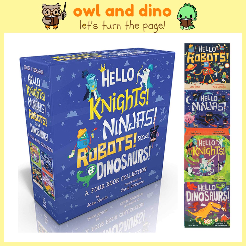 Hello Knights Ninjas Robots and Dinosaurs (Board Book) | Shopee Philippines