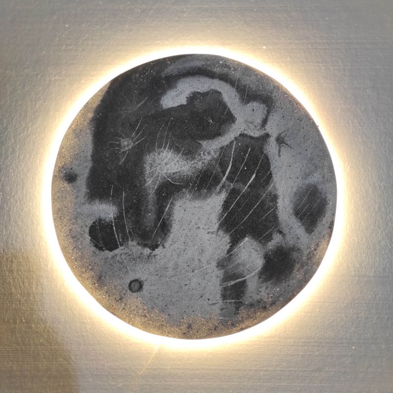 Moon decoration with backlight wall decoration - Moon wall decor ...