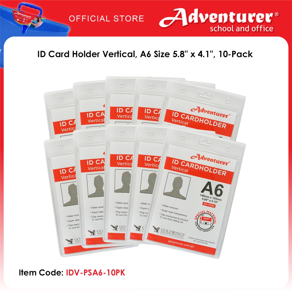 Adventurer ID Card Holder Vertical, A6 Size 5.8" x 4.1", 10-Pack ...