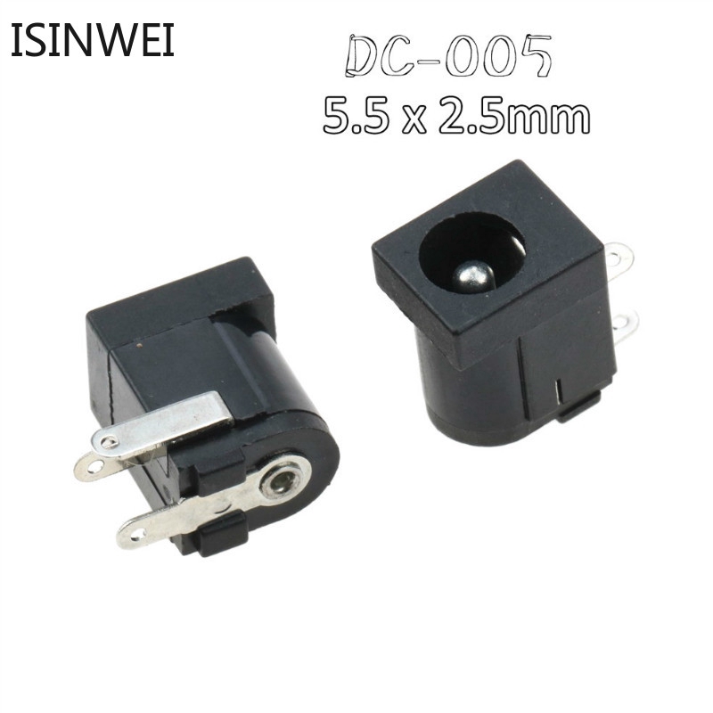 20pcs DC-005 DC Power Jack Socket Connector DC005 5.5*2.5mm 5.5x2.5 socket Female | Shopee ...