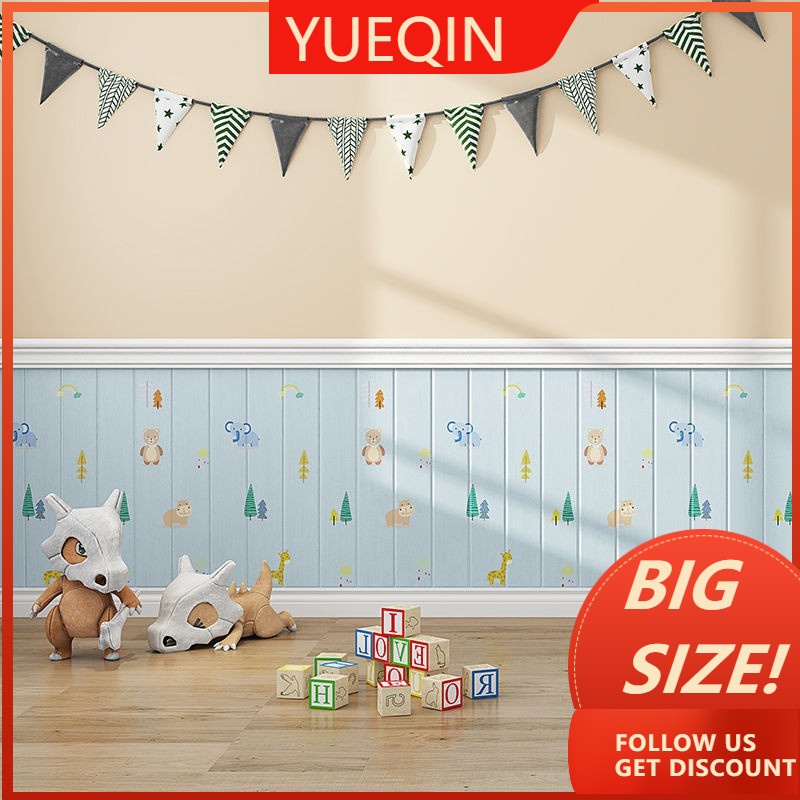70X70cm 3D Cartoon Wood grain Wallpaper PE Foam Child Waterproof Self ...