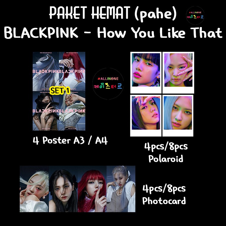 Print Pahe Blackpink Save Package How You Like That Poster Photocard ...