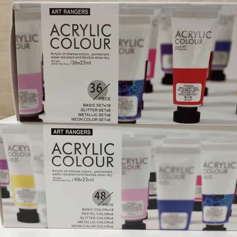Art Rangers 24/36/48 Colors Tubes Acrylic Paint Set(22ml) | Shopee ...