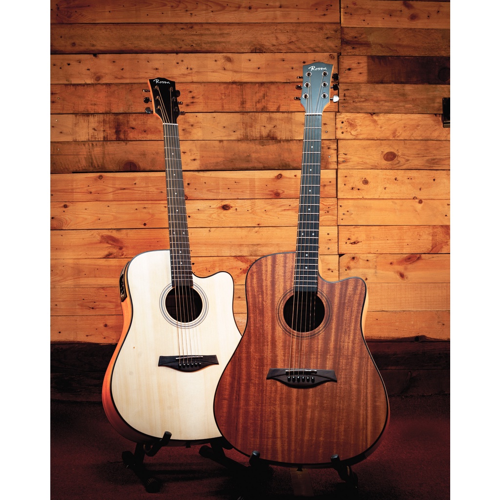 Rosen 41'Inches Acoustic Guitar with Built-in 5way LCD Equalizer Tuner ...