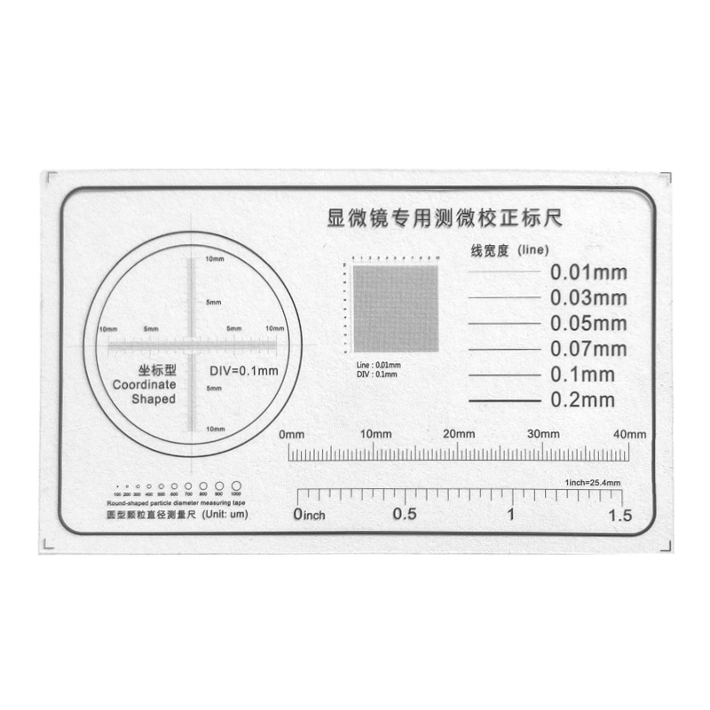 Microscope Micrometer Calibration Ruler Transparent Film PET Round ...