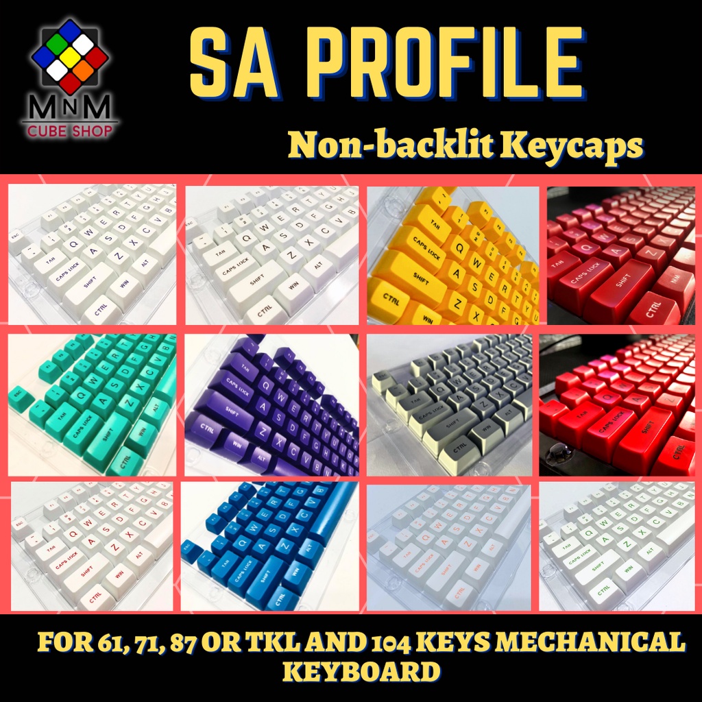 PBT SA Profile Keycaps Full 108keys Mech. Keyboards NonBacklit Double ...